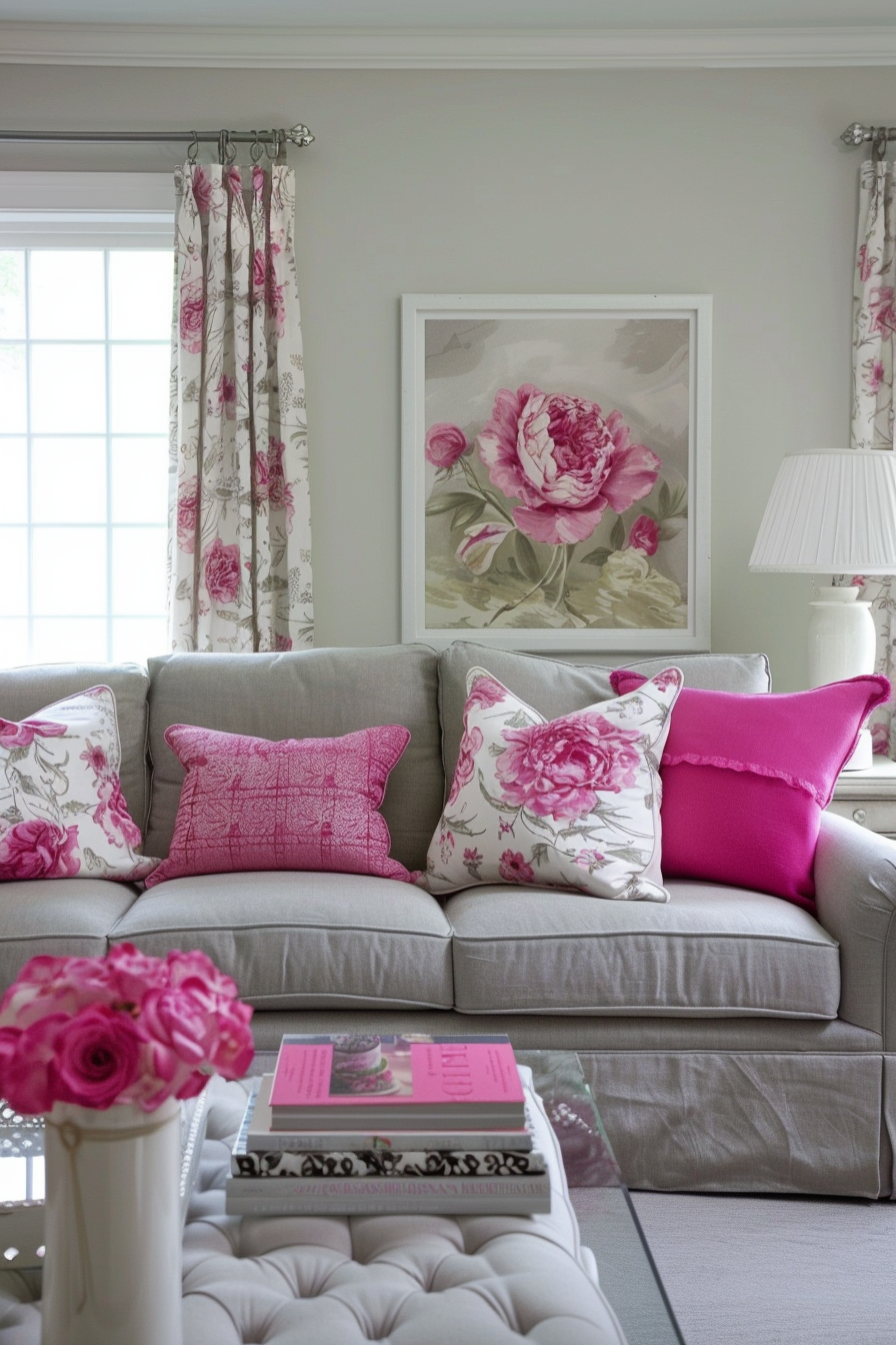 15+ Cozy Pink And Gray Living Room Ideas For A Warm Space – DreamyHomeStyle