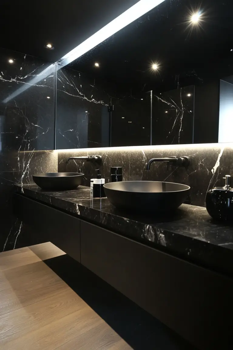 13 Black Vanity Bathroom Designs That Wow – DreamyHomeStyle