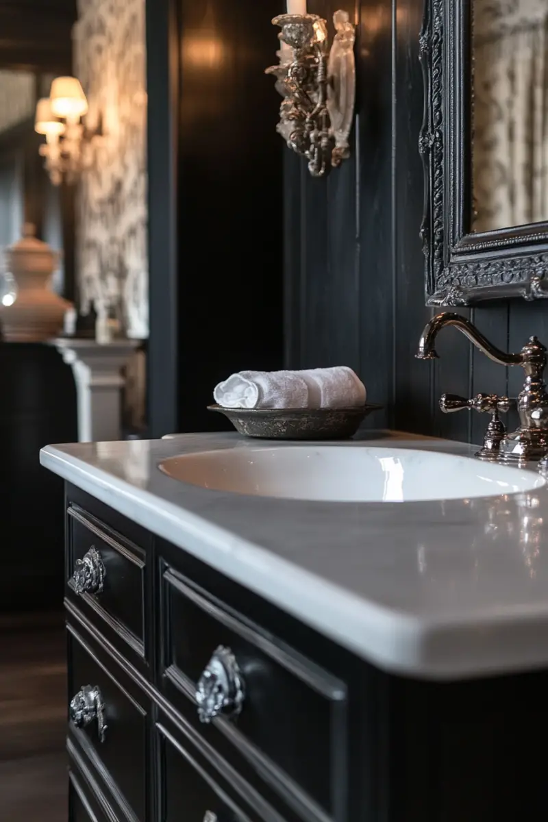 13 Black Vanity Bathroom Designs That Wow – DreamyHomeStyle