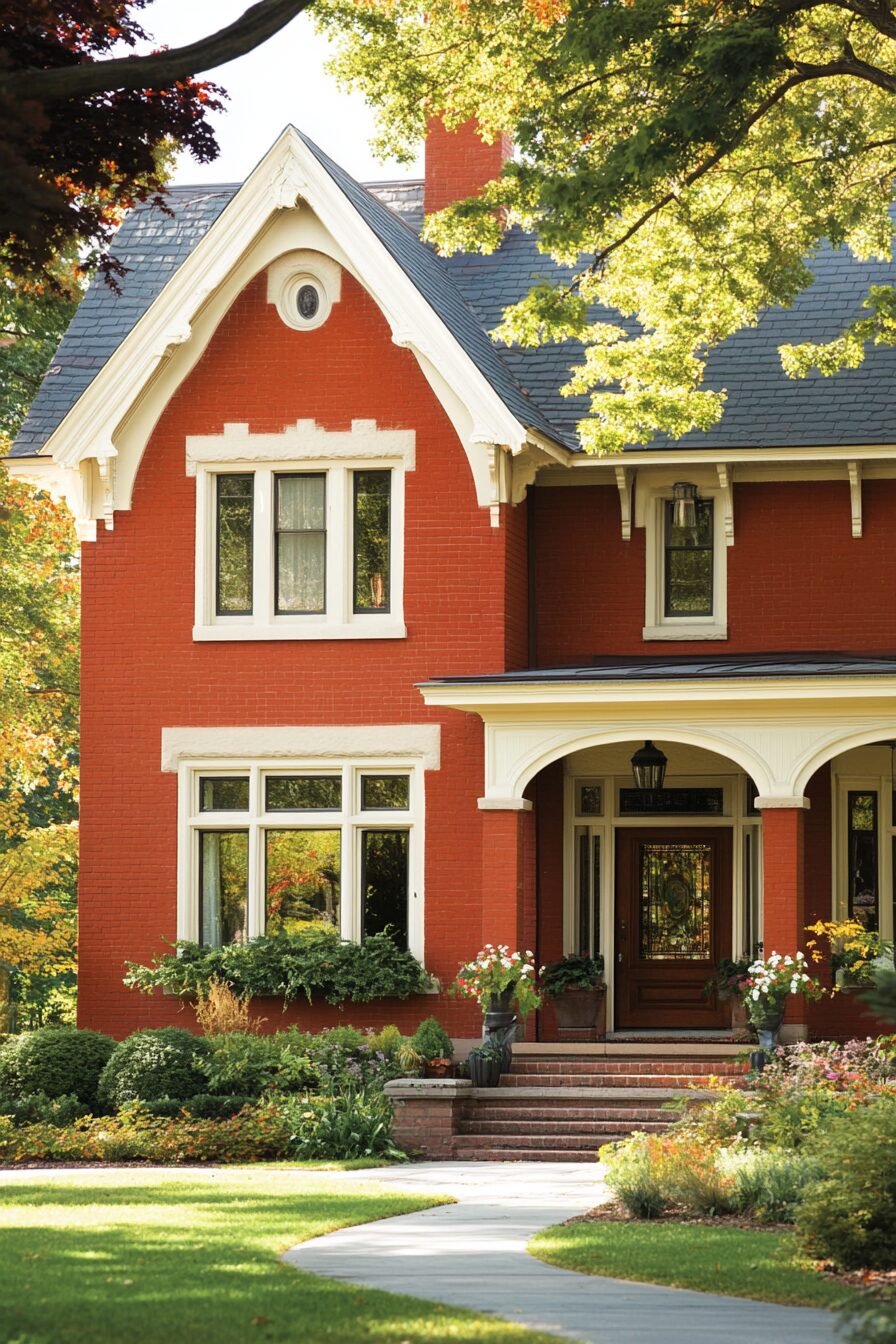 Beautiful Exterior Color Schemes for Red Brick Houses – DreamyHomeStyle