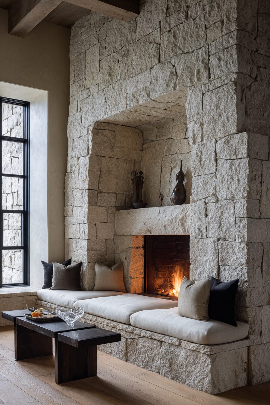 Creative Natural Stone Fireplace Ideas – DreamyHomeStyle