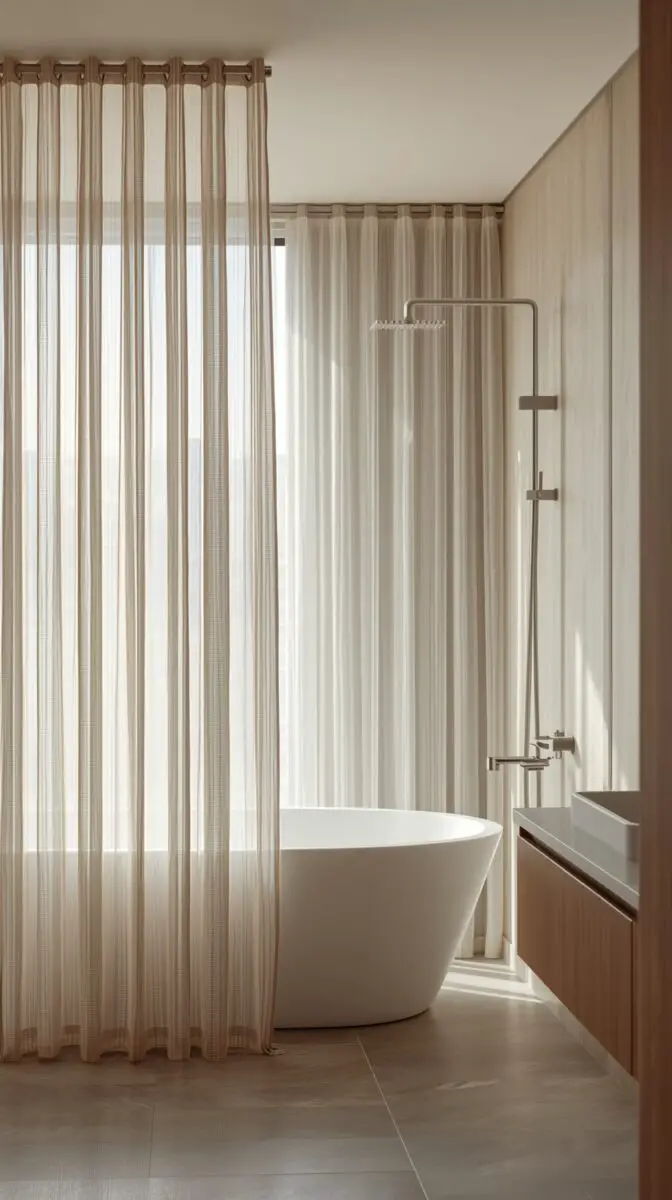 Privacy Focused Bathroom Window Curtains That Still Let Light In ...